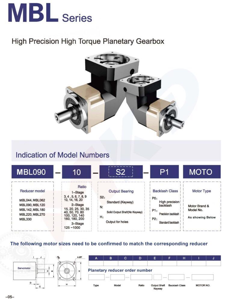 MBL Precision Right Angle Planetary Gearbox - Servo Gearbox Manufacturer